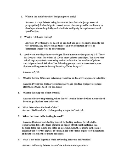200 software testing interview questions 1 pdf verification and