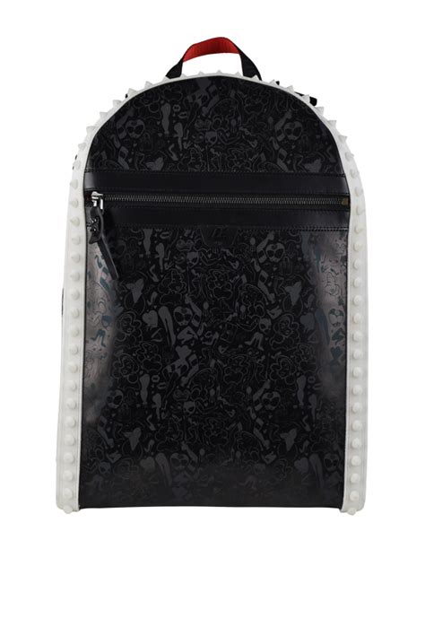 Luxury Backpack Backparis Christian Louboutin Black And White Leather