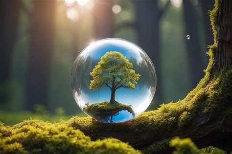 Premium Photo Tree Over A Bubble