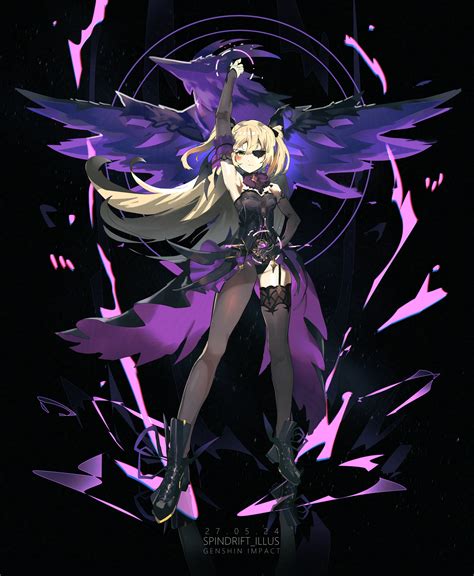 Fischl And Oz Genshin Impact Drawn By Inaku Danbooru