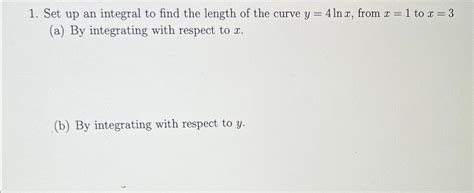 solved set up an integral to find the length of the curve