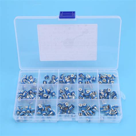 150pcs 100ohm 1mohm Resistor Assortment Blue White Grandado