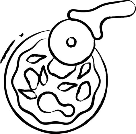 Full Pizza Slicing Hand Drawn Vector Illustration 35500057 Vector Art