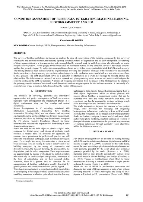 Pdf Condition Assessment Of Rc Bridges Integrating Machine Learning Photogrammetry And Bim
