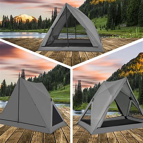 Costway 2 3 People Instant Pop Up Camping Tent 360 One Way See Through