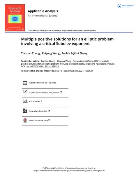 Pdf Multiple Positive Solutions For An Elliptic Problem Involving A