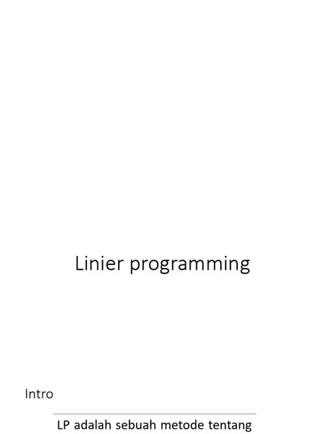 pemrograman linear pdf linear programming mathematical optimization