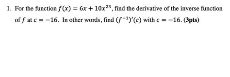 [university Calculus 1 Derivative Of An Inverse] Im At A Bit Of A Loss R Homeworkhelp