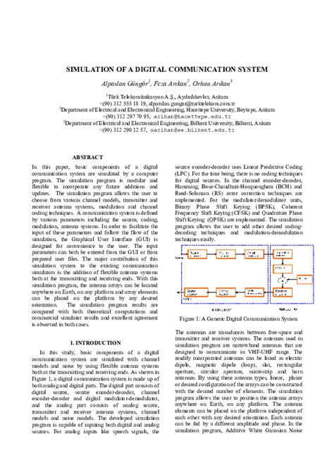 Pdf Simulation Of A Digital Communication System
