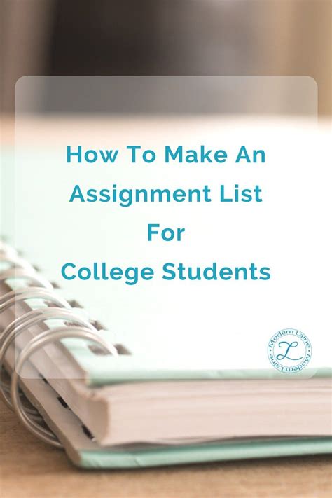 Organized Chaos College Assignment Tracker Modern Laine Teaching College College Survival