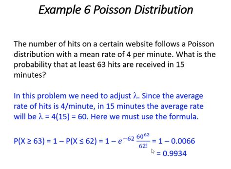 Example 6 Poisson Distribution The Number Of Hits On A Certain Website Follows A Poisson