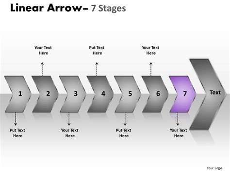 Linear Arrow 7 Stages 21 PowerPoint Shapes PowerPoint Slide Deck Template Presentation