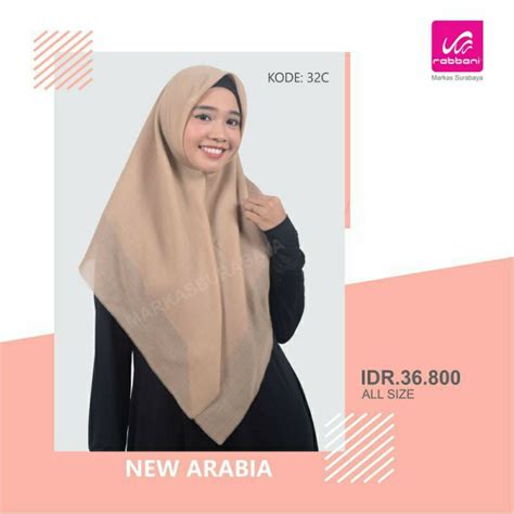 Jual Jilbab Segi Empat Rabbani New Arabia Putih Merah Bata Mocca Khaki Shopee Indonesia