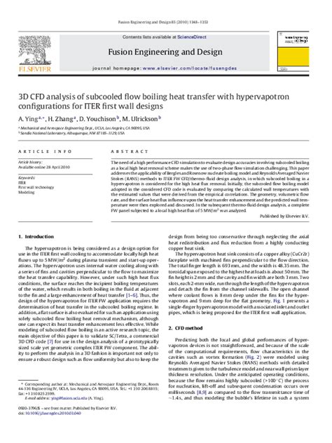 pdf 3d cfd analysis of subcooled flow boiling heat transfer with