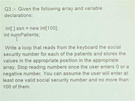 Solved Q Given The Following Array And Variable Chegg