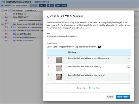 The Ai Metadata Assistant In The Metadata Editor Ex Libris Knowledge Center