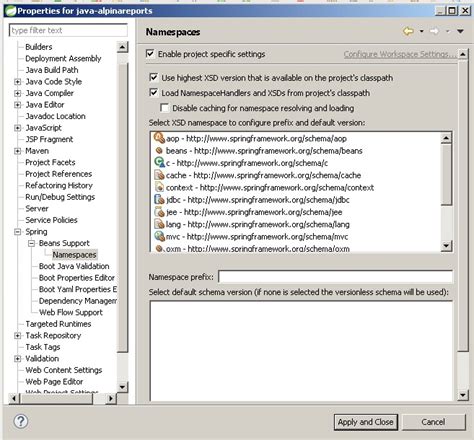 Javabeans Sts Doesnt Show Xsd Namespaces To Use With New Spring Bean Definition Stack Overflow