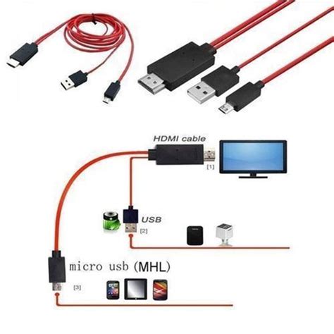 Compuhome Micro Usb To Hdmi Cable Red