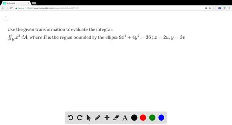 use the given transformation to evaluate the integral x 2 da where r
