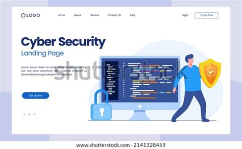 Cyber Security Data Protection Metaphors Set Stock Vector Royalty Free