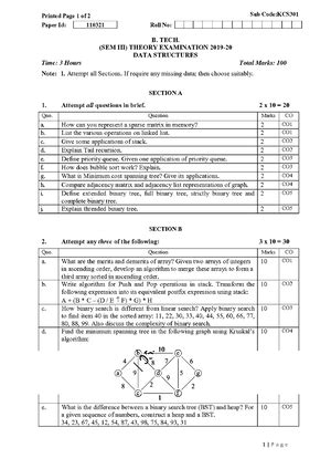 Btech Cs 3 Sem Computer Organization And Architecture Rcs302 2021 Assembly Language Studocu