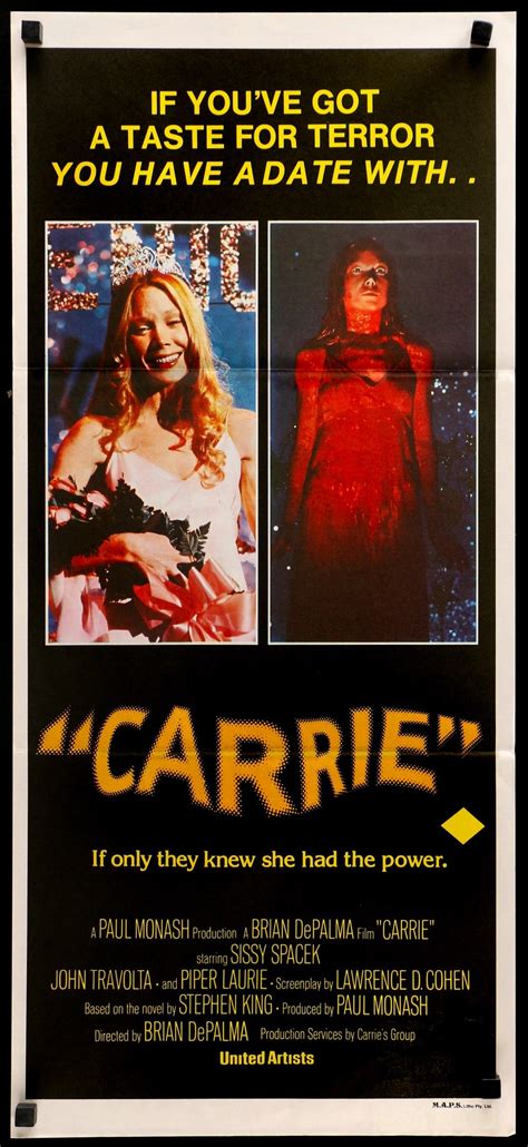 Carrie 1976 Original Australian Daybill Movie Poster Original Film