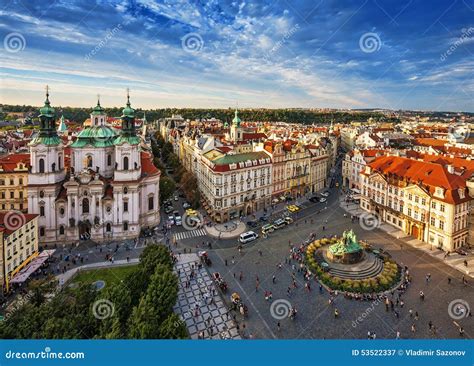 St Nicholas Church Old Town Square In Prague Stock Image Image Of