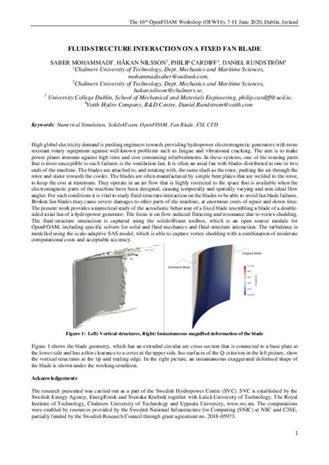 pdf fluid structure interaction on a fixed fan blade