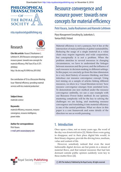 Pdf Resource Convergence And Resource Power Towards New Concepts