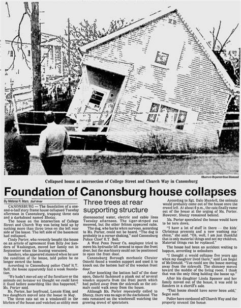Jefferson Observer Reporter Clip From November 16 1988 Front Page