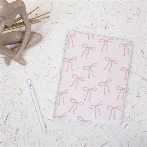 Pink Bows Cute Ipad Case With Apple Pencil Holder Cover For Ipad Air 6 5 4 Ipad Pro 13 12 9 11