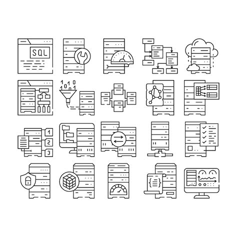 database administrator computer icons set 48357439 vector art at vecteezy