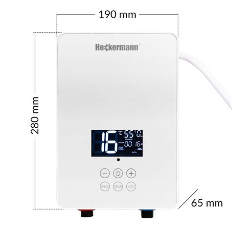 Heckermann 6000w Azonnali Vízmelegítő Fehér Méretek 280x190x65mm