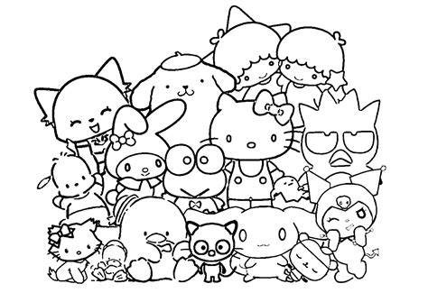 Sanrio Characters Hello Kitty Kuromi My Melody Sanrio Coloring