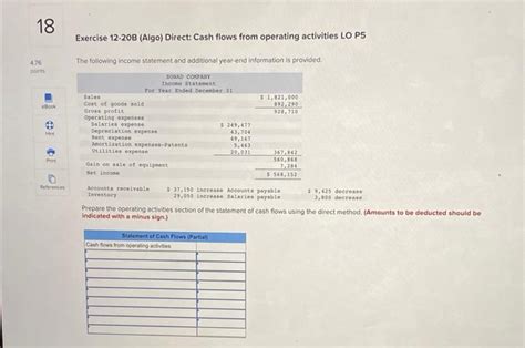 Solved Exercise B Algo Direct Cash Flows From Chegg