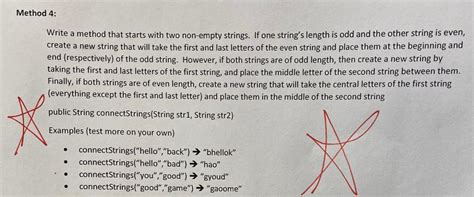 Solved Write A Method That Starts With Two Non Empty