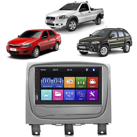 Central Multimídia Mp5 Fiat Palio Siena Strada 2012 2020 7 Tela Ecarshop