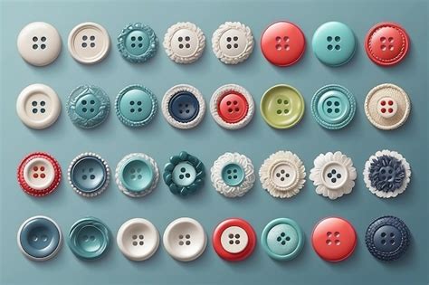 Premium Photo Vector D Realistic Buttons For Clothes Icon Set Closeup Isolated Fashion Art