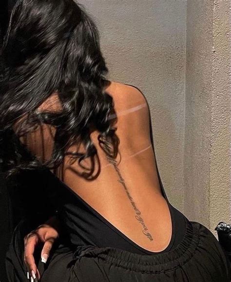 Long Writing Back Tattoo Etsy In 2025 Tattoos Stylish Girl Back