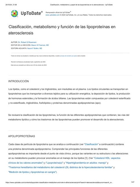 Lipoprotein Classification Metabolism And Role In Atherosclerosis Uptodate Pdf