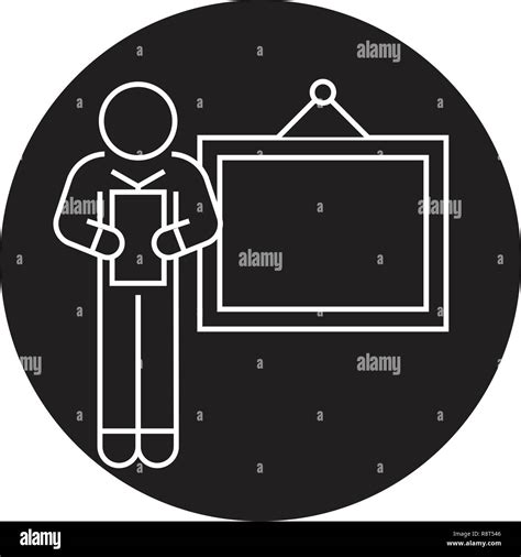 Business Presentation Speaker Black Vector Concept Icon Business