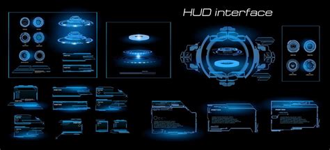 Premium Vector Set Holographic Frames And Portals Digital Holographic User Interface With