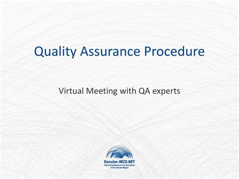 PPT Quality Assurance Procedure PowerPoint Presentation Free Download ID