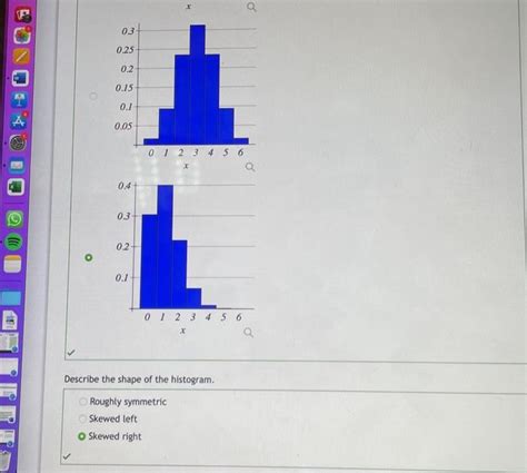 solved select the correct histogram describe the shape of