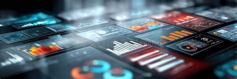 Floating Marketing Dashboard Displaying Analytics And Metrics In A Futuristic Digital