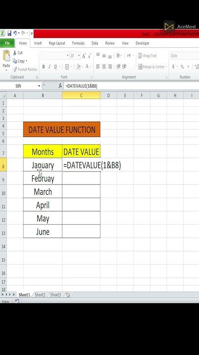 How To Used Datevalue Function Datevalue Formula In Ms Excel Design