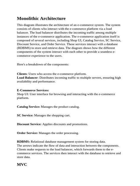 Mvc In Monolithic Architecture Explained Pdf Model View Controller Software Engineering