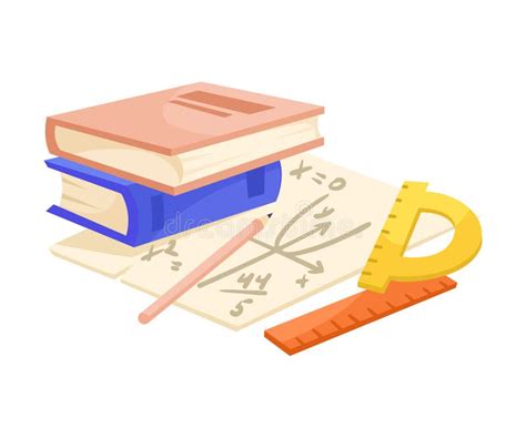 School Math Subject Composition With Education Object Vector