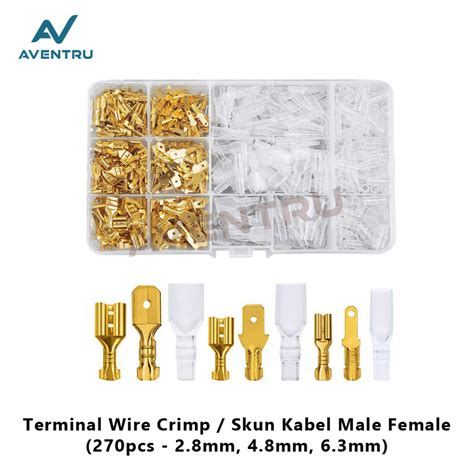 Jual Terminal Kabel Skun Konektor Gepeng Male Female Wire Crimp Connector Shopee Indonesia