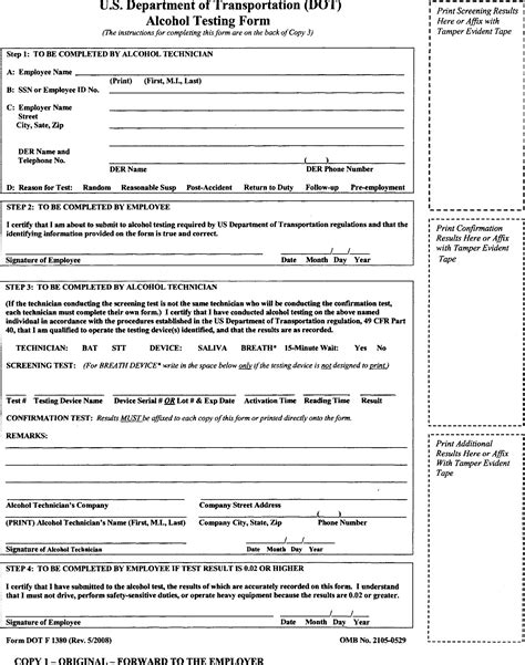 Drug Test Form Free Printable Documents